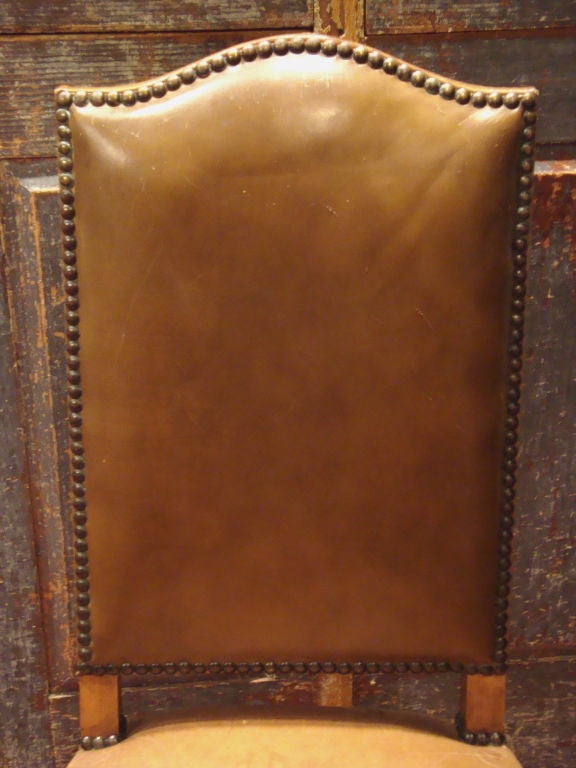 Set of 8 Louis IV Style Leather Dining Chairs For Sale at 1stDibs