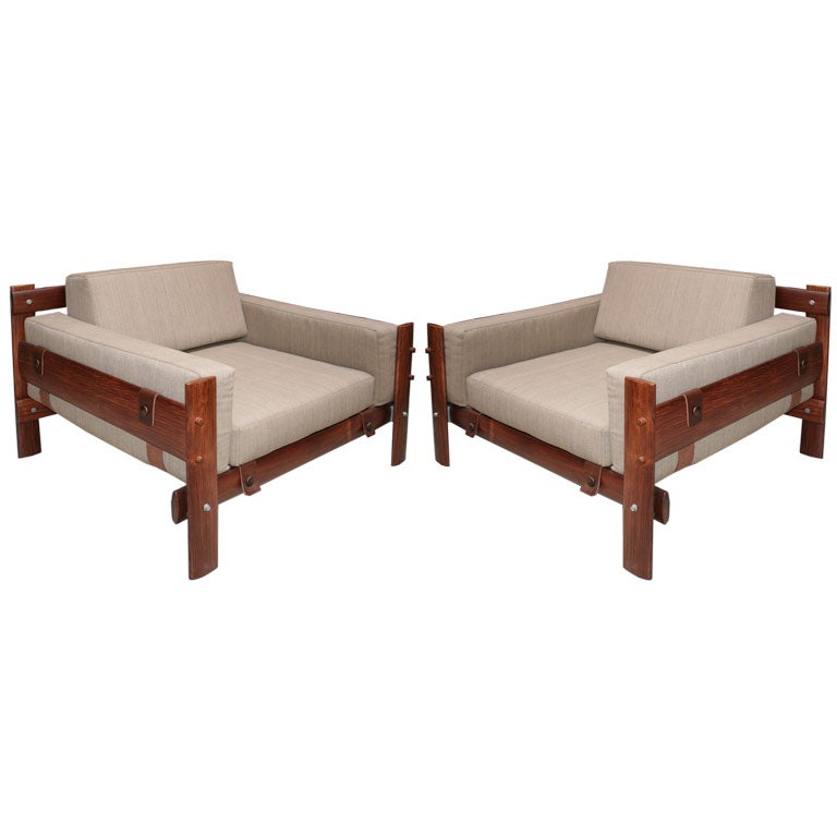 Pair of Imboya Wood Armchairs by Percival Lafer at 1stDibs