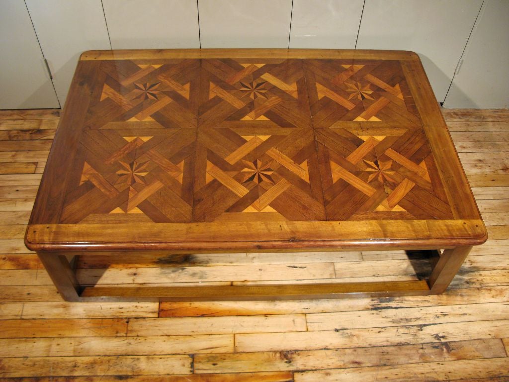 A Handsome French Parquetry Coffee Table at 1stDibs