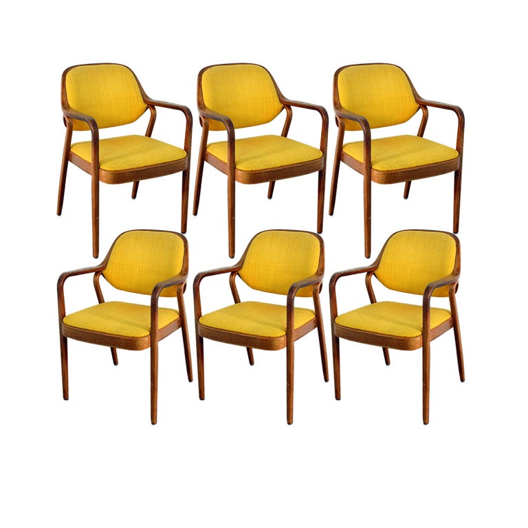 Set of 6 original Knoll dining chairs at 1stDibs