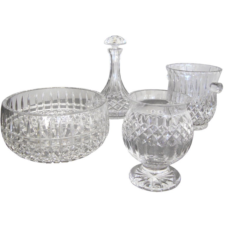 SET OF FOUR CUT CRYSTAL BAR SET at 1stDibs