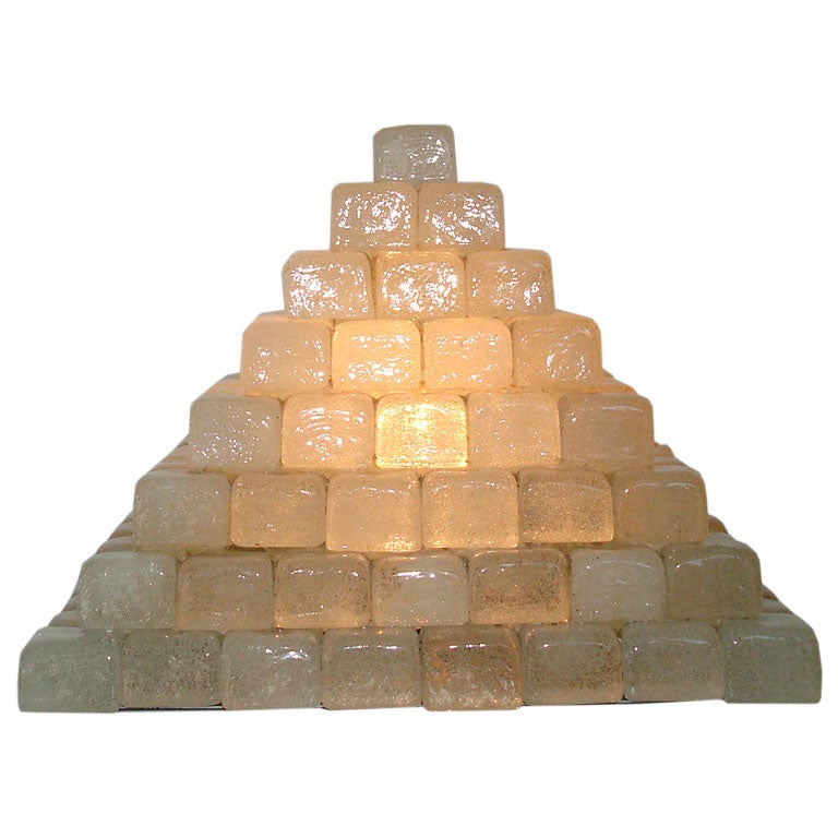 Italian Glass Pyramid Lamp at 1stDibs