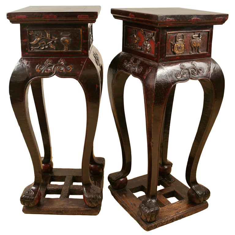 Pair of Chinese Plant Stands For Sale at 1stdibs