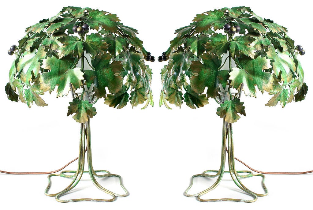 Pair of Italian Tole Tree Lamps at 1stDibs