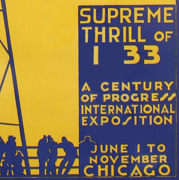 Original Skyride Poster Century of Progress 1933 Chicago at 1stDibs