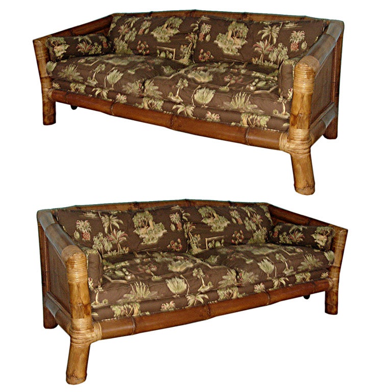 Pair of FAT BAMBOO SOFAS at 1stDibs