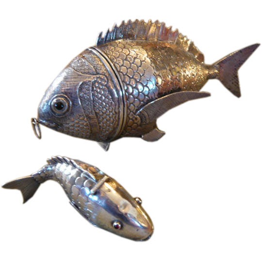 Silver articulated fish at 1stDibs