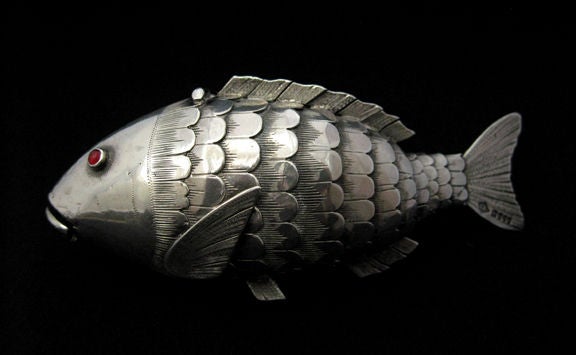 Anglo-Dutch silver articulated fish at 1stDibs