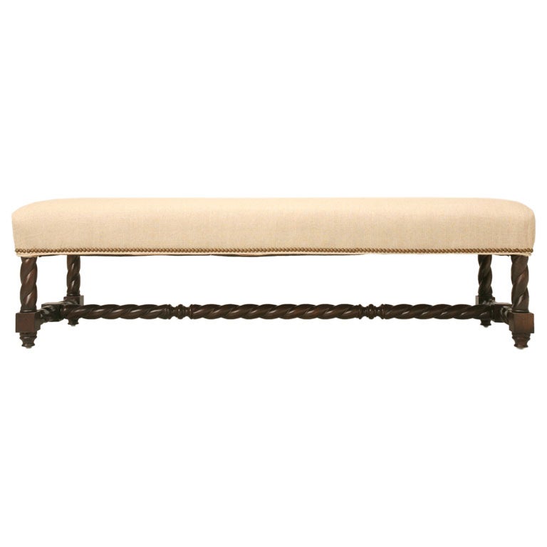 Louis XIII Style Barley Twist Bench at 1stDibs
