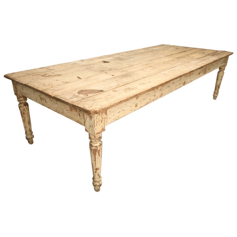 Huge 11' Antique Original Italian Farm Table at 1stDibs