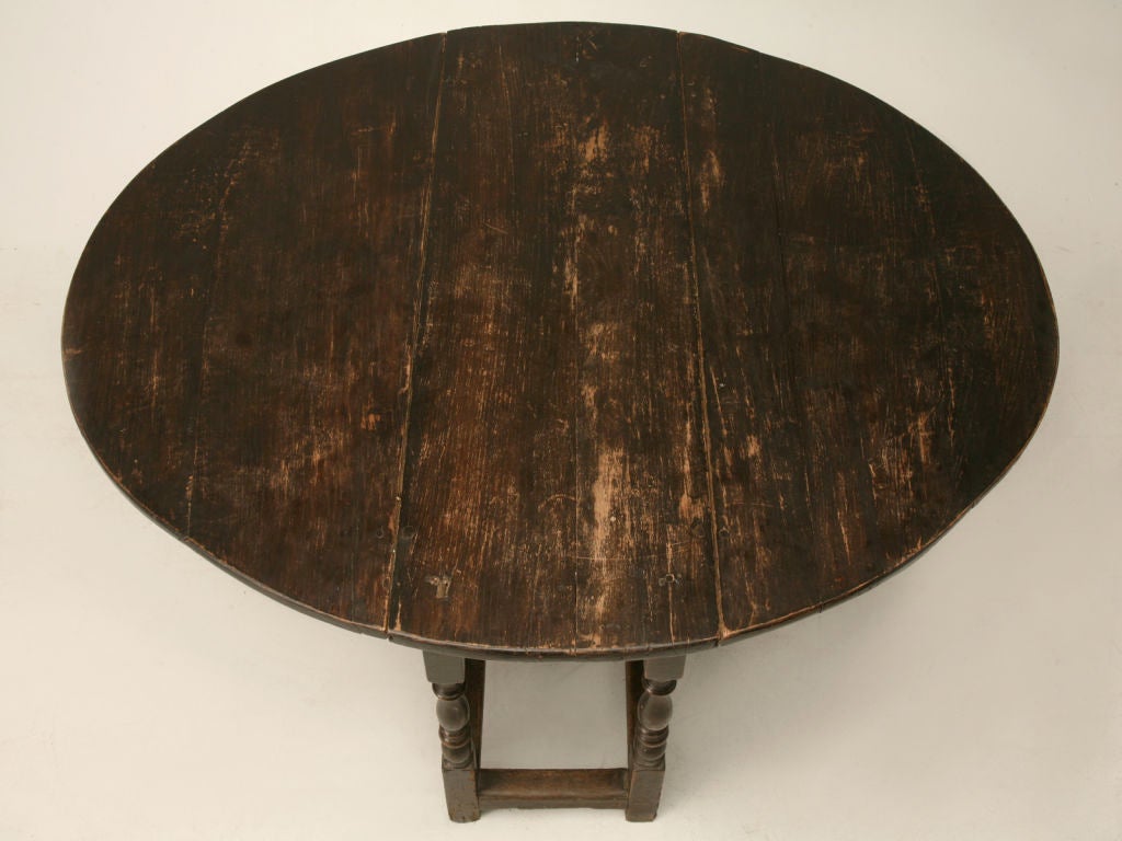 c.1820 Primitive English Oak Gate-leg Farm Table at 1stDibs
