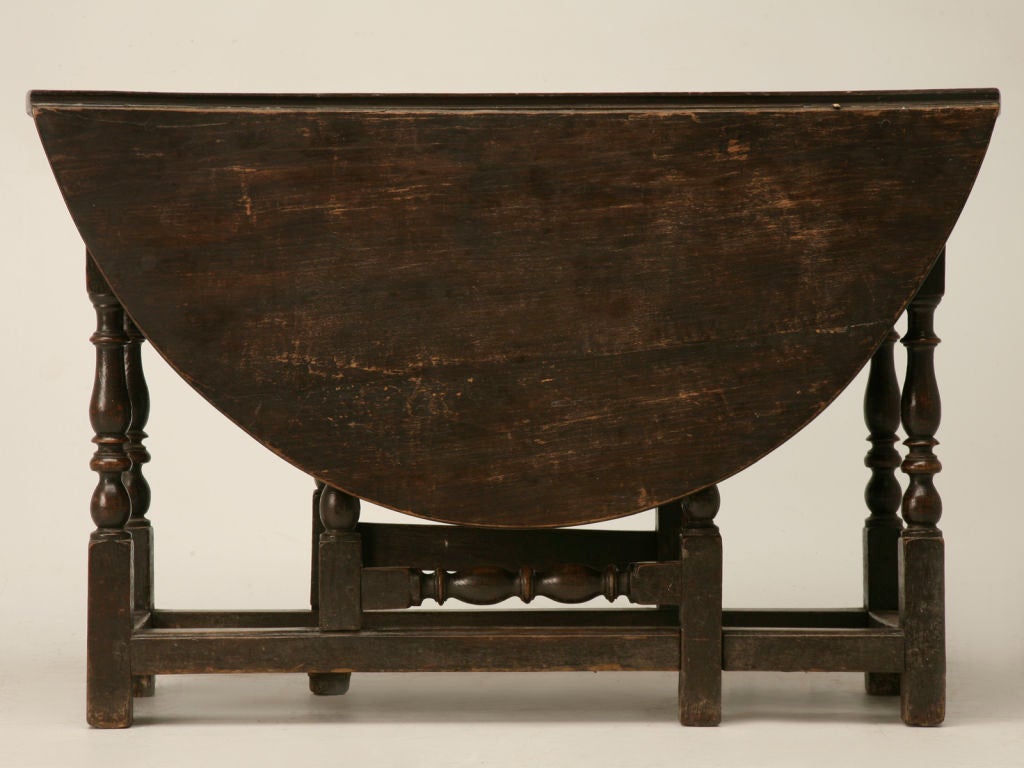c.1820 Primitive English Oak Gate-leg Farm Table at 1stDibs