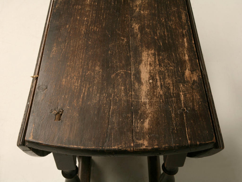 c.1820 Primitive English Oak Gate-leg Farm Table at 1stDibs