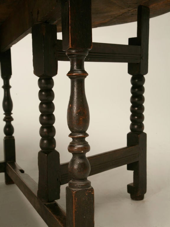 c.1820 Primitive English Oak Gate-leg Farm Table at 1stDibs