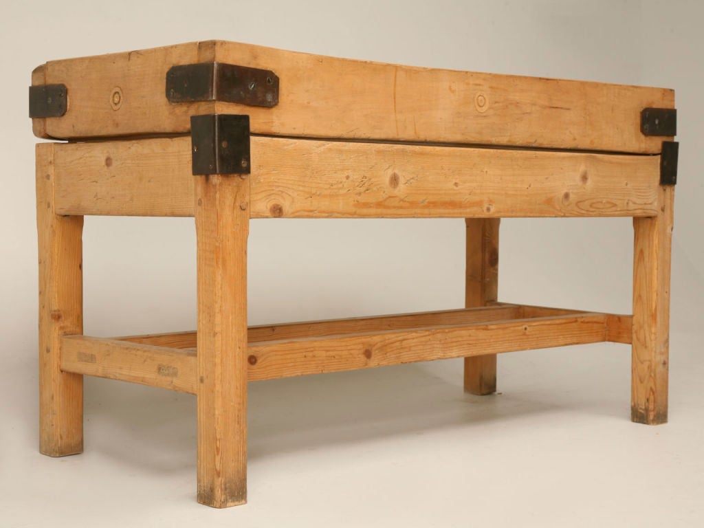 Original 1920's English Butcher's Block in Amazing Condition at 1stDibs