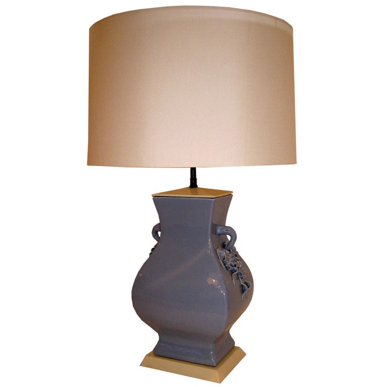Chinese Porcelain Periwinkle Lamp at 1stDibs