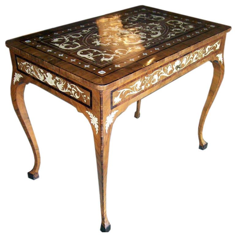 18TH CENTURY ITALIAN IVORY INLAID TABLE at 1stDibs