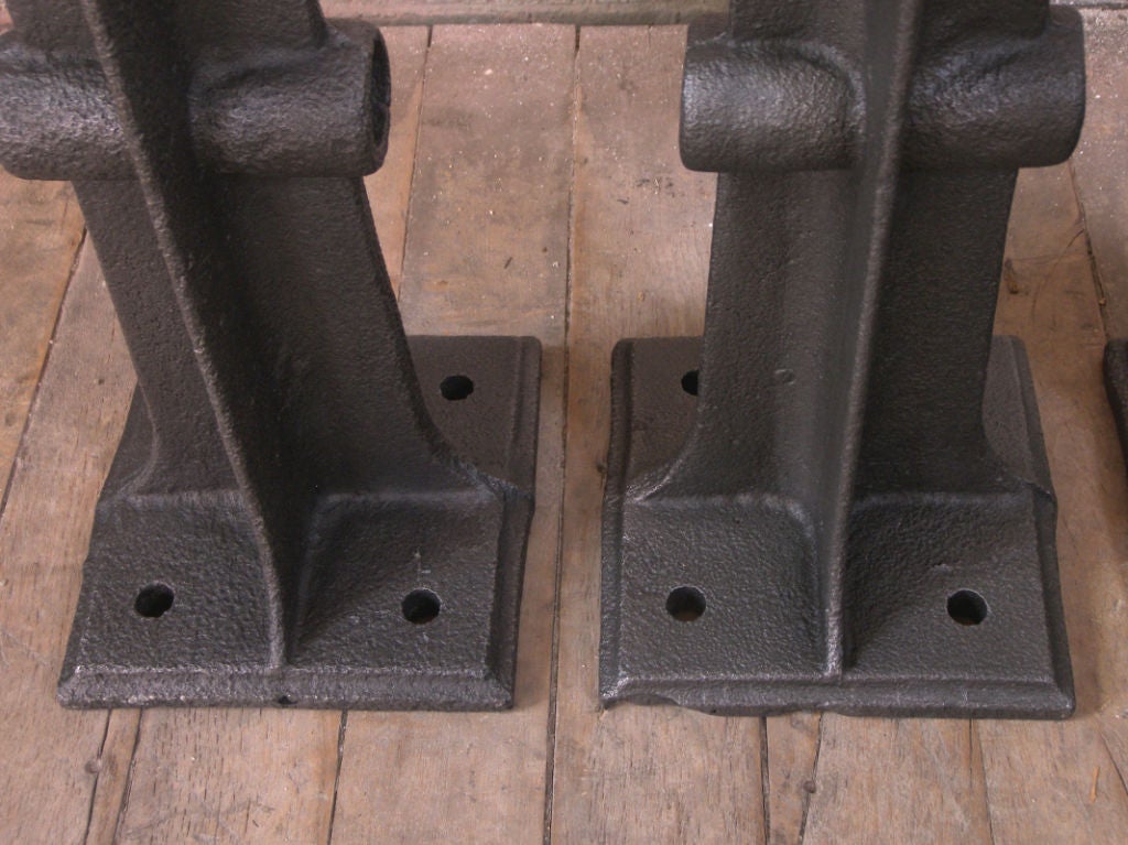 Set of Four Vintage Industrial Cast Iron Metal Posts, Sculpture at 1stDibs