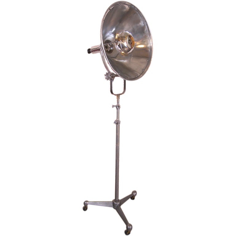 Vintage Adjustable Metal and Cast Iron Floor Standing Sun Lamp at 1stDibs
