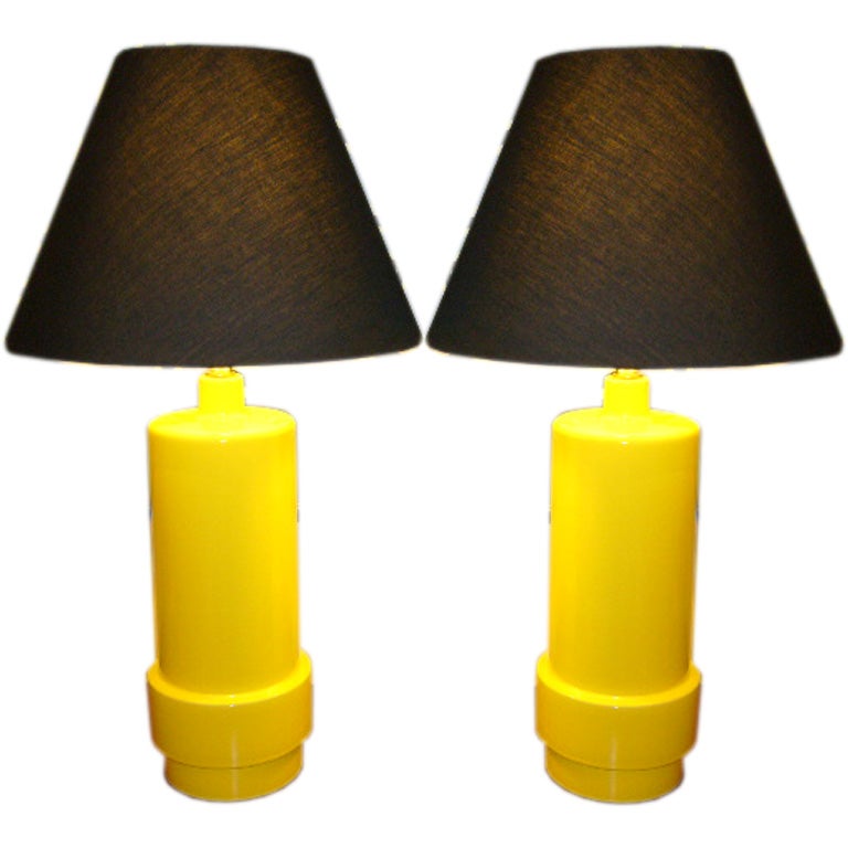 Large Yellow Pop Architectural Lamps at 1stDibs