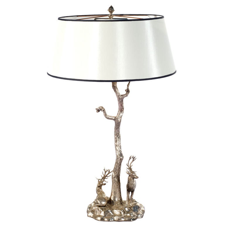 Fabulous Bronze "Stag" Lamp at 1stDibs