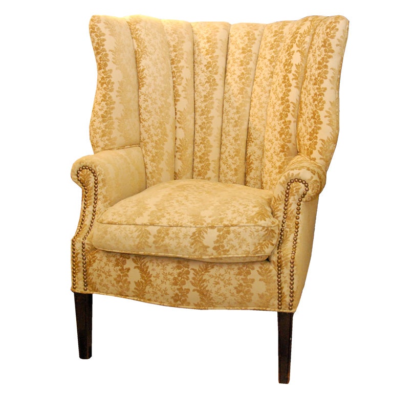 19th c. single channel back wingback chair at 1stDibs