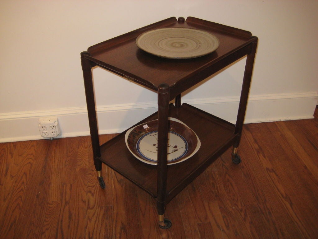Folding Tea Cart with Two Trays at 1stDibs