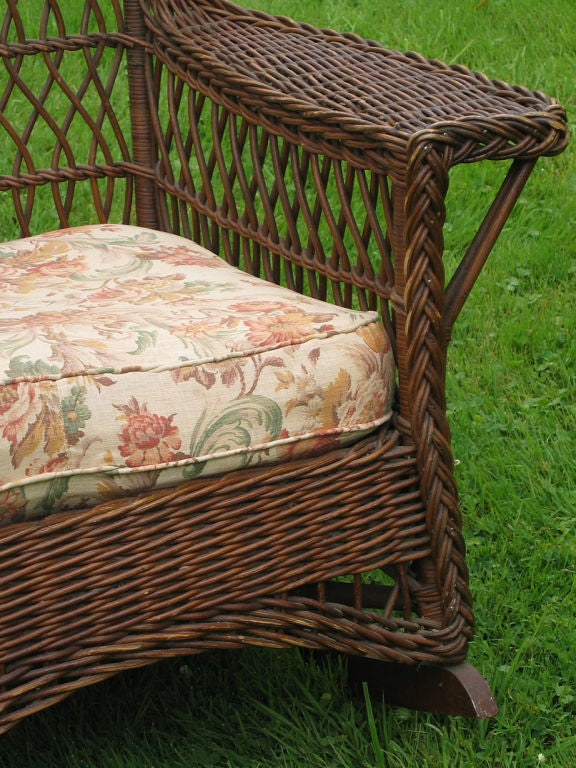 BAR HARBOR WICKER WINGBACK ROCKER at 1stDibs