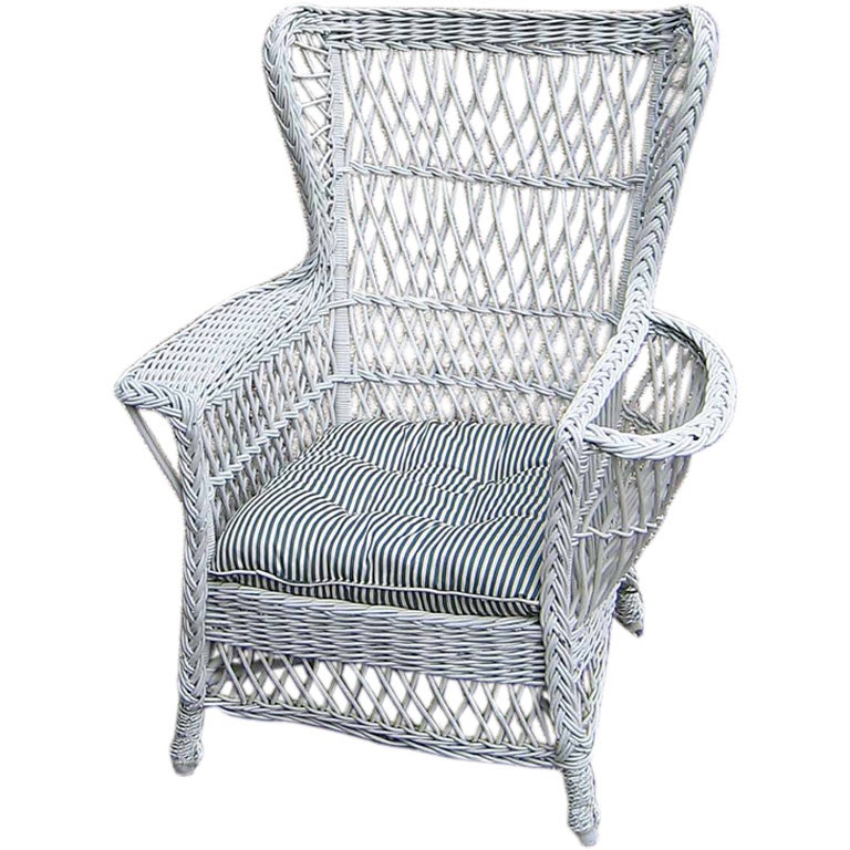 BAR HARBOR WICKER WINGBACK ARMCHAIR at 1stDibs