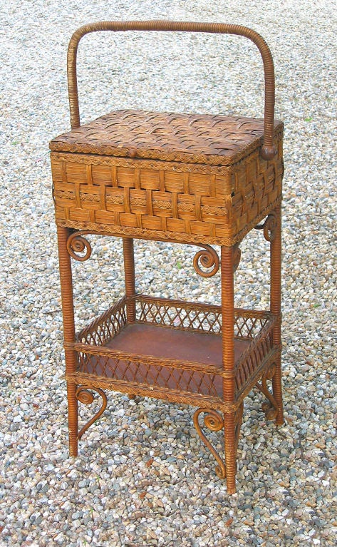 VICTORIAN WICKER SEWING STAND at 1stDibs