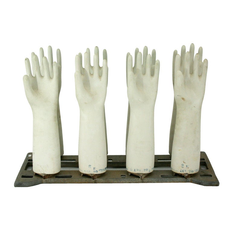 Porceline Glove Molds From Rubber Glove Assembly Line at 1stDibs