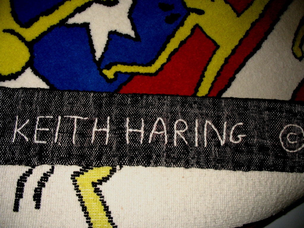Keith Haring wool tapestry Flag wall hanging artist proof 1/3 at 1stDibs