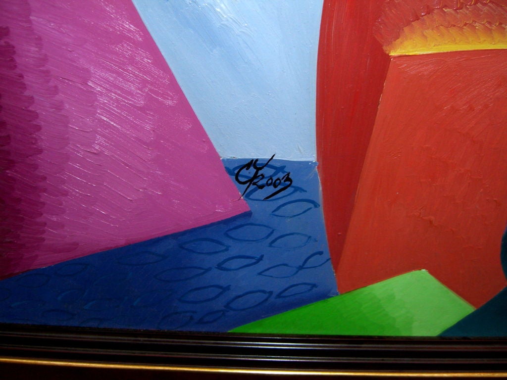 Large cubist mural sized painting musicians Constantin Tanasache at 1stDibs