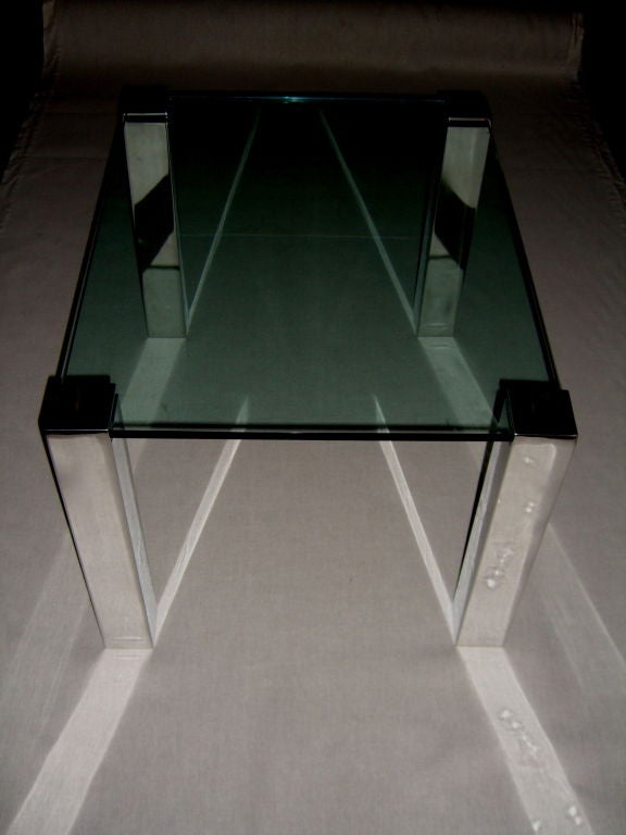 Paul M. Jones 1964 FM 97 Aluminum legged glass table For Sale at ...