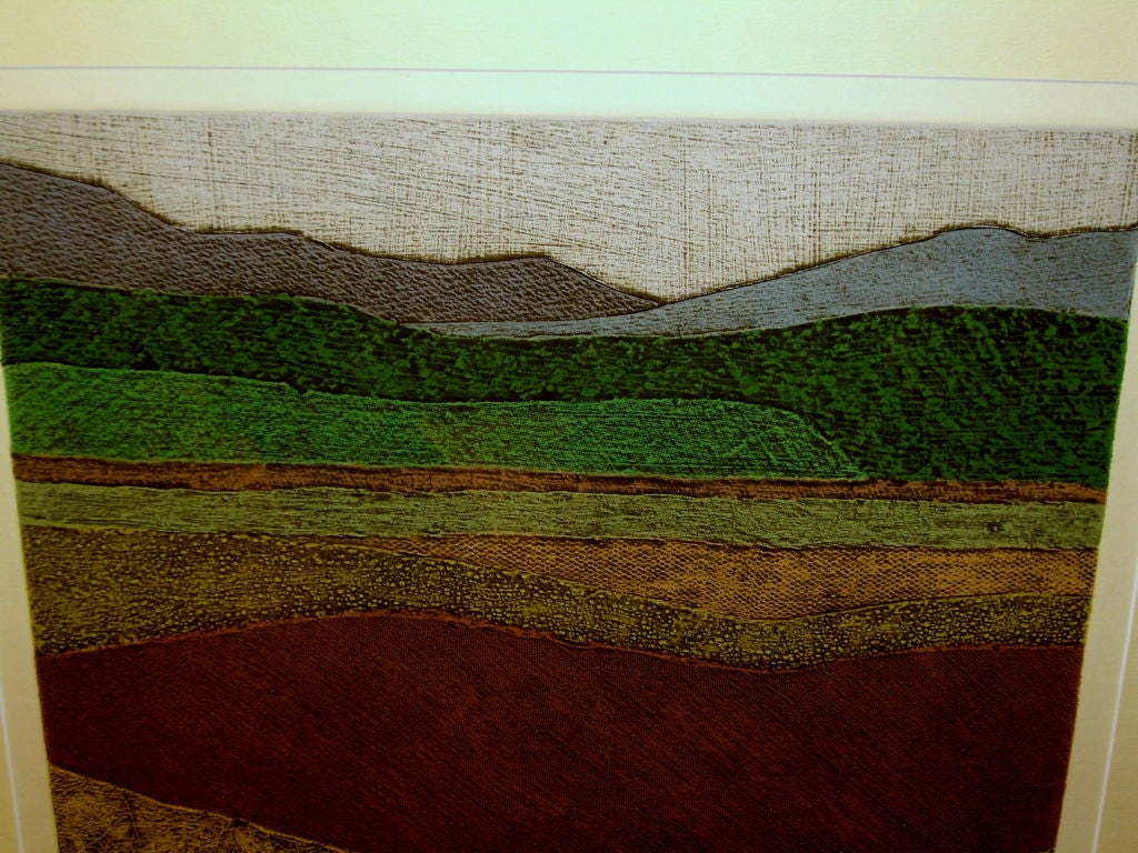 Collograph in colors by Dale Pierson Hill of Helen Georgia 1978 at 1stDibs