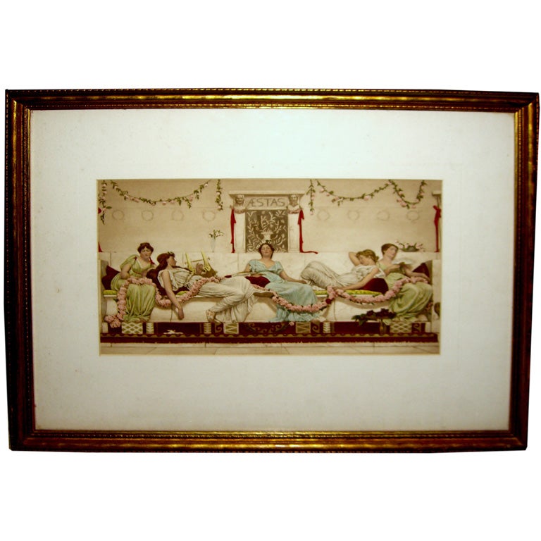 Hand Colored litho signed and dated 189? Interlude W.R. Stephens at ...