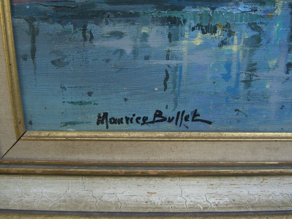 Marine Oil Canvas Painting Noted French Artist Maurice Buffet at 1stDibs