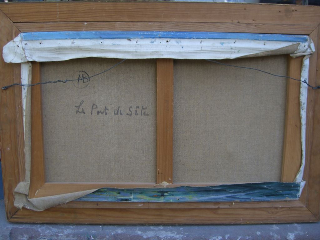 Marine Oil Canvas Painting Noted French Artist Maurice Buffet at 1stDibs