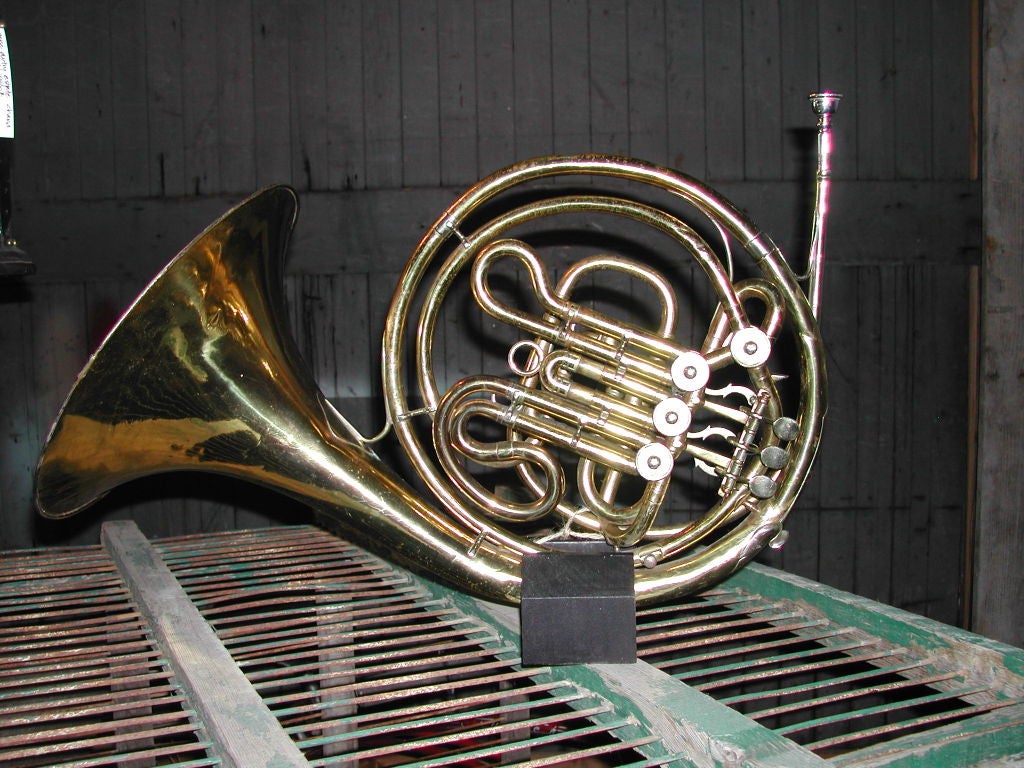 mounted brass french horn at 1stDibs