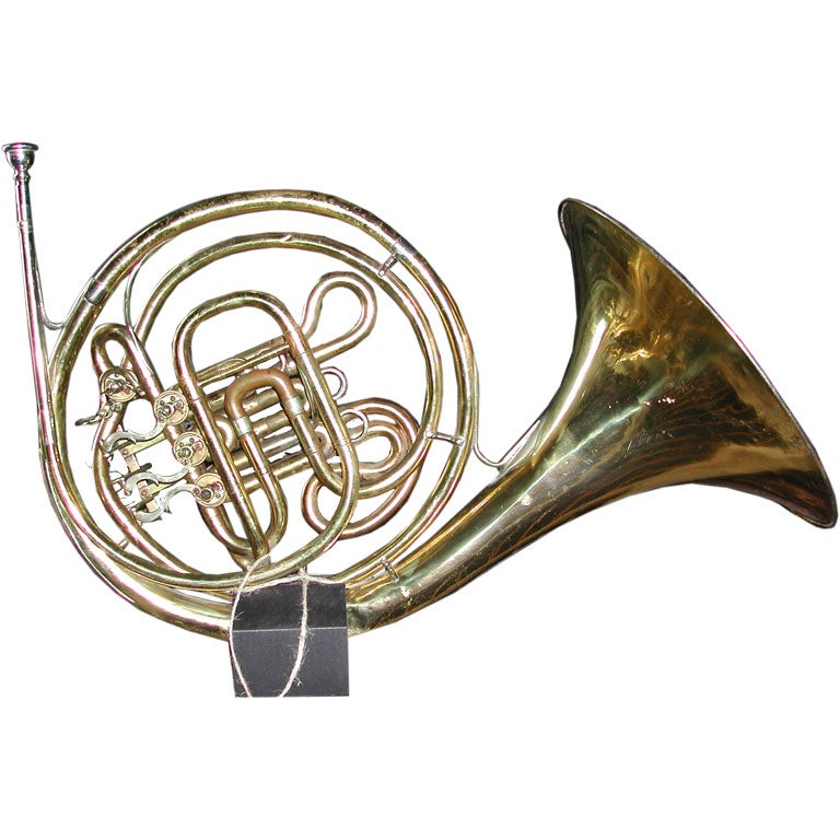 mounted brass french horn at 1stDibs