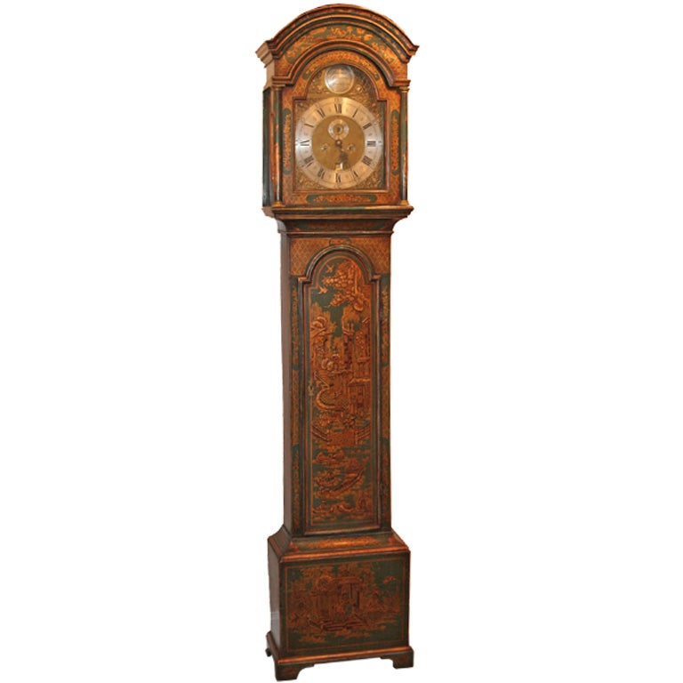RARE English Chinoiserie Longcase Clock at 1stDibs