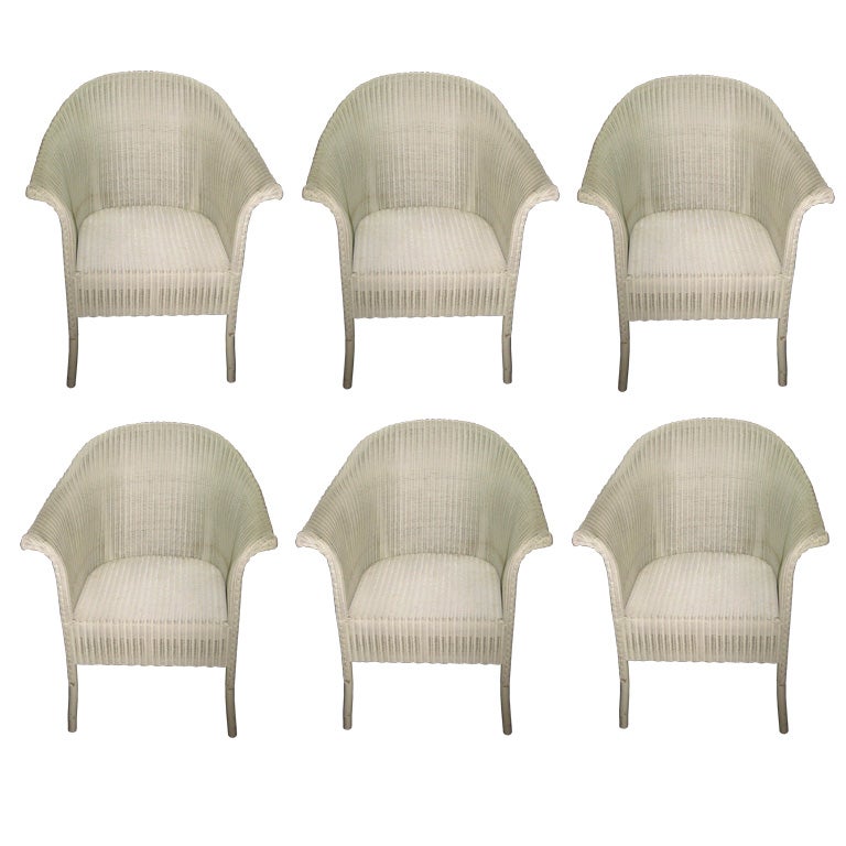 Set od Six Vintage Lloyd Loom Chairs at 1stDibs