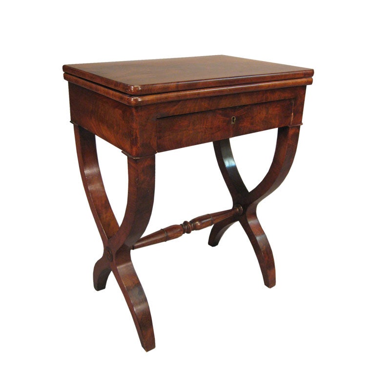Empire Period Card Table with X-form Legs, France c. 1815 at 1stDibs