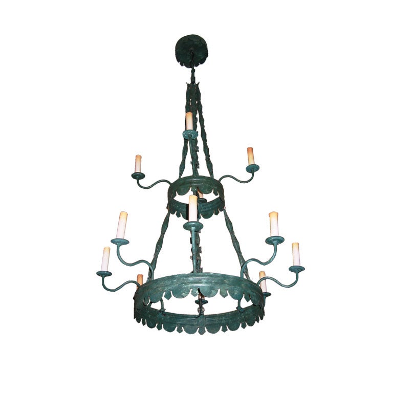 French Style Tole Chandelier at 1stDibs