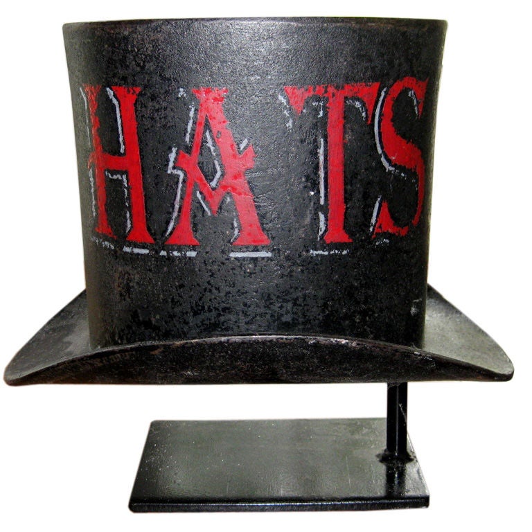 Top Hat Trade Sign On A Stand at 1stDibs