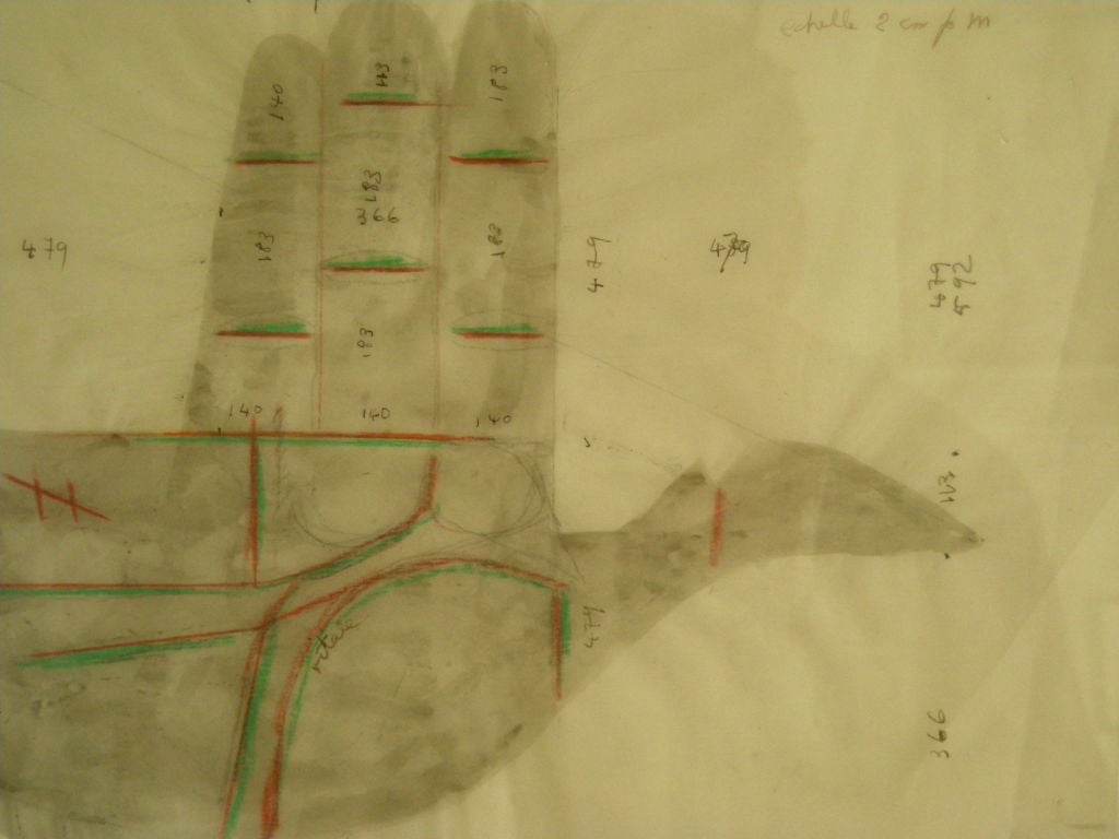 RARE AND IMPORTANT LE CORBUSIER "OPEN HAND" DRAWING at 1stDibs