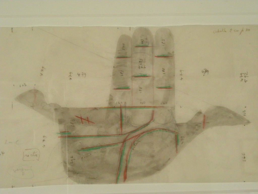 RARE AND IMPORTANT LE CORBUSIER "OPEN HAND" DRAWING at 1stDibs