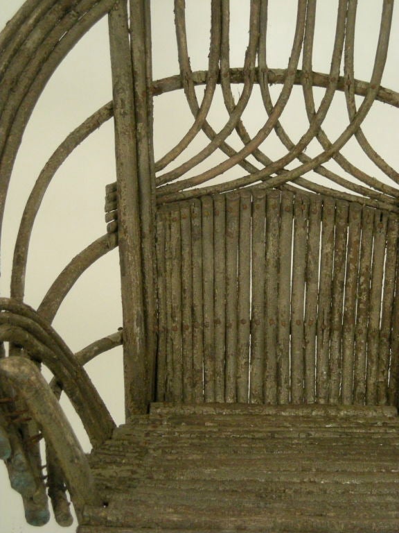 VINTAGE ADIRONDACK TWIG ROCKING CHAIR at 1stDibs | leopard rocker chair ...