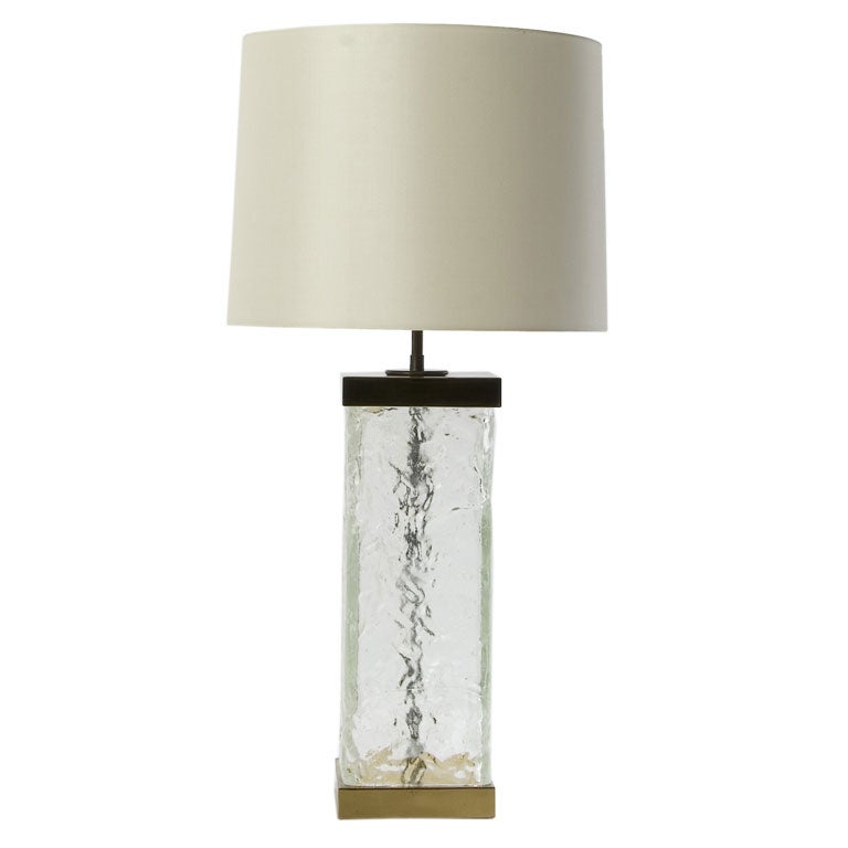 Rectangular Column Glass Lamp at 1stDibs