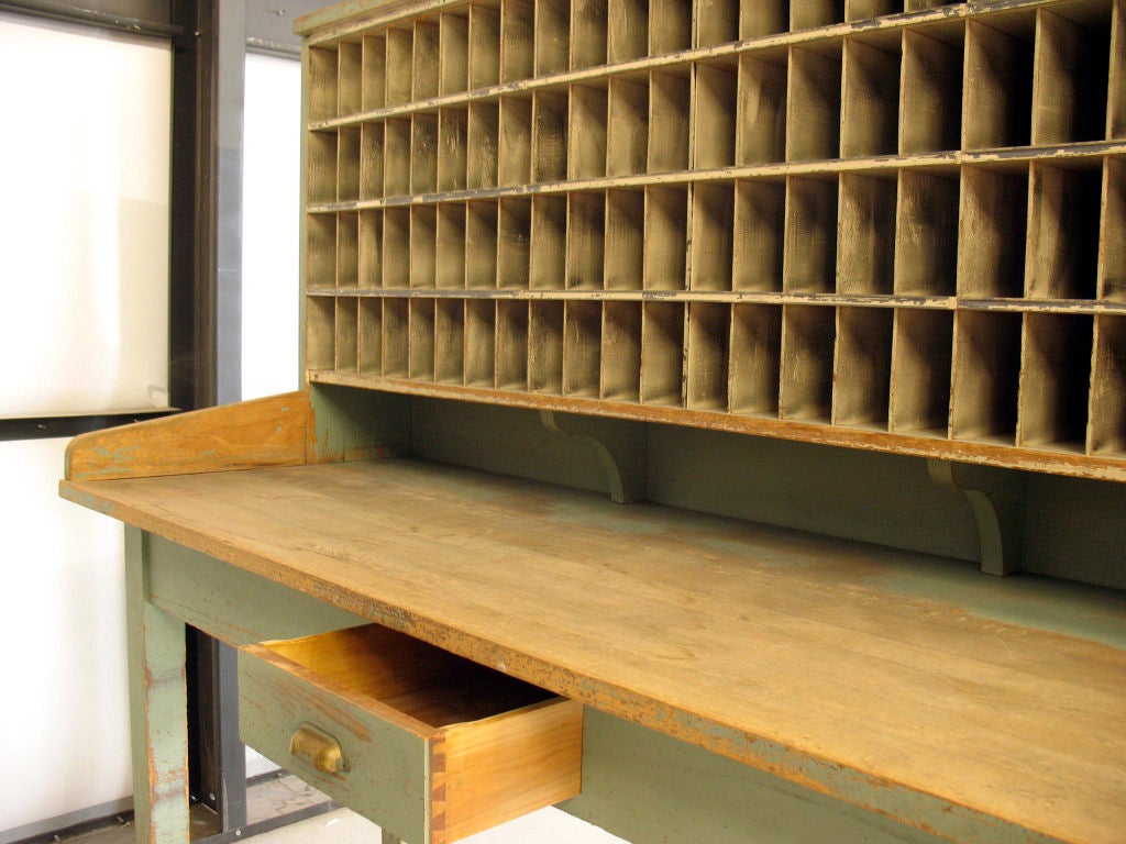 Vintage Oak Post Sorting Table For Sale at 1stDibs